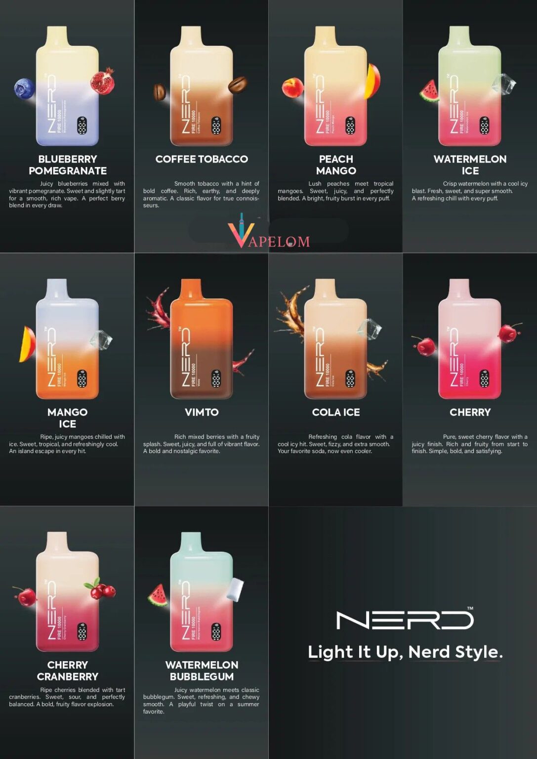 Nerd fire 10000 puffs 20MG nicotine - Vapelom